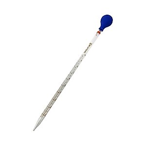 Edu-Labs Glass Dropper Graduated Transfer Pipette with Rubber Bulb (1, 10mL - Long)