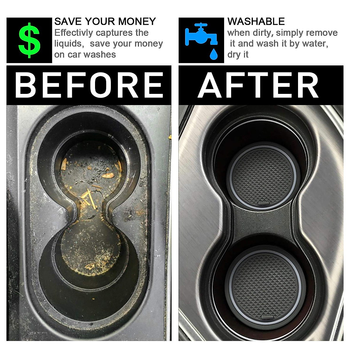 SENSHINE Customized Liners for Honda HRV Accessories 2023 2024 2025 Cup Holder Insert Center Console Liner Door Pocket Non-Slip Anti Dust Pad Premium Interior 15-PC Set (Gray Trim)