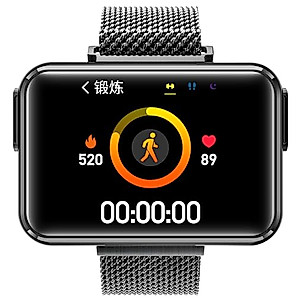 T91 Smart Bracelet 2 in 1 Smart Watch TWS Wireless Bluetooth Headset 1.4 Inch IPS Screen Health Monitor Fitness Tracker Earbuds Combo Running Music Wristband (Black Steel)