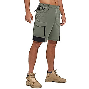 EZRUN Men's Hiking Cargo Shorts Quick Dry Golf Outdoor Work Tactical Shorts with Multi Pocket for Fishing Travel