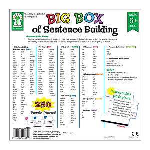 Key Education Big Box of Sentence Building—Puzzle Game for Beginning Readers, Sight Words, Word Families, Digraphs, Color-Coded Letter Puzzle Pieces, Ages 5+ (250 pc)
