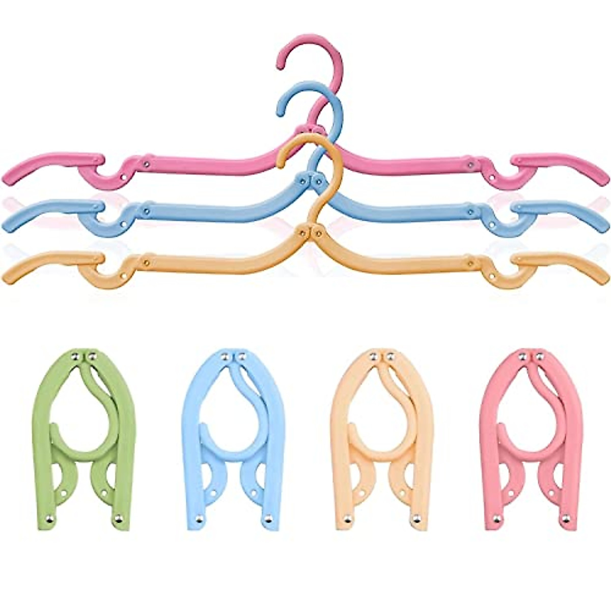 Foldable Travel Hanger 12 Pcs Portable Folding Clothes Hangers Non-Slip Lightweight Portable Coat Hanger