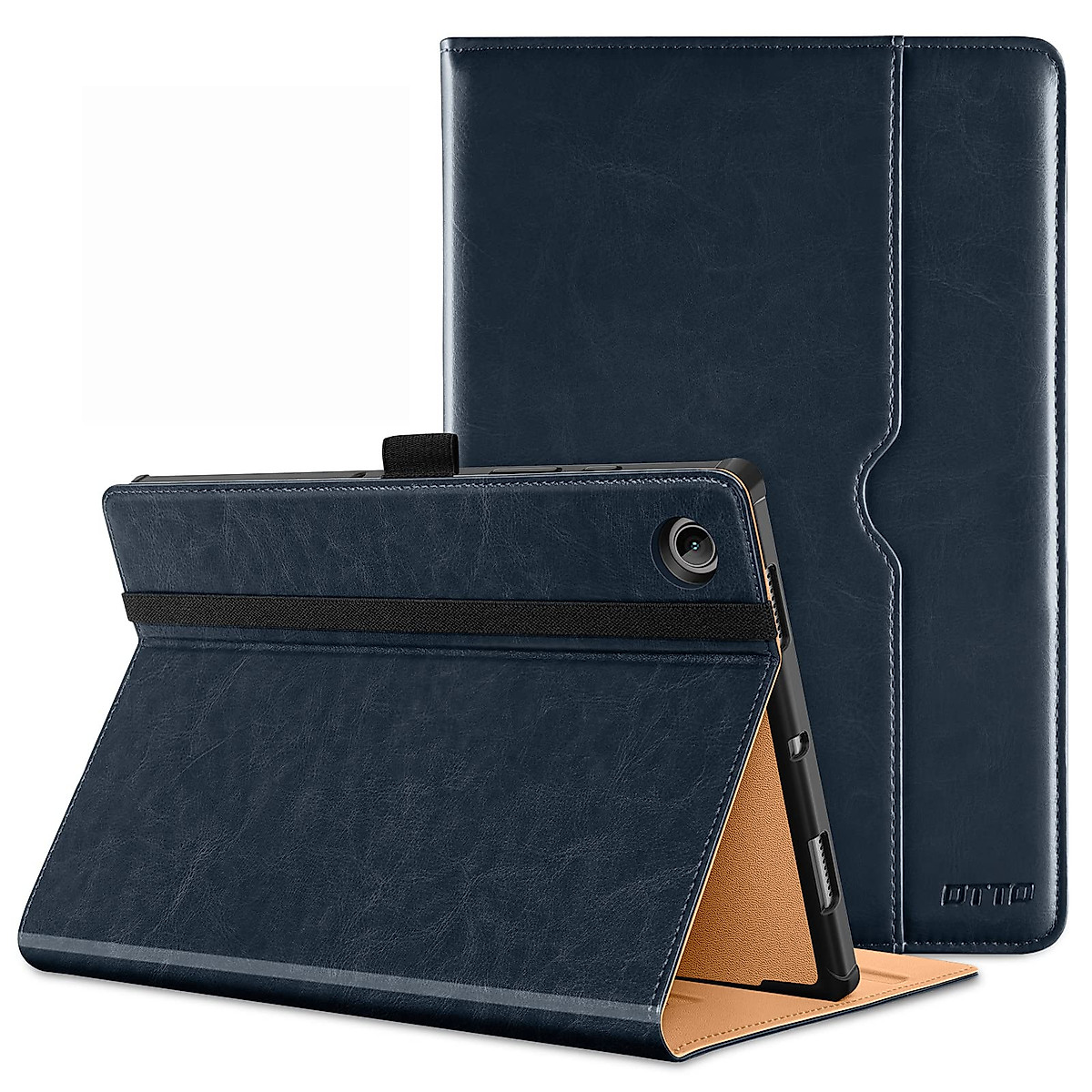 DTTO for Samsung Galaxy Tab A8 10.5 inch Case 2022, Premium Leather Business Folio Stand Cover with 1 Pack HD Tempered Glass Screen Protector for Galaxy Tab A8 10.5" [SM-X200/X205/X207], Blue