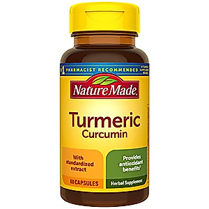 Nature Made Turmeric Curcumin 500 mg, Herbal Supplement for Antioxidant Support, 60 Capsules, 60 Day Supply