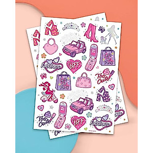 xo, Fetti Pink Temporary Tattoos for Girls - 42 styles | Pink Birthday Party Supplies, Party Favors, Cute Decorations, Easter Basket