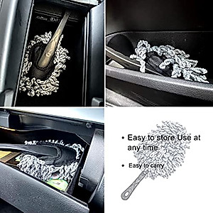 jeseny 2 PCS Car Dusting Brush, Soft Microfiber Car Interior Exterior Wash Detail Wax Drag, 11.4" No Dead Space Cleaning Brush, Suitable for Car Windows Motorcycle Dashboard Vents (Black & Grey)