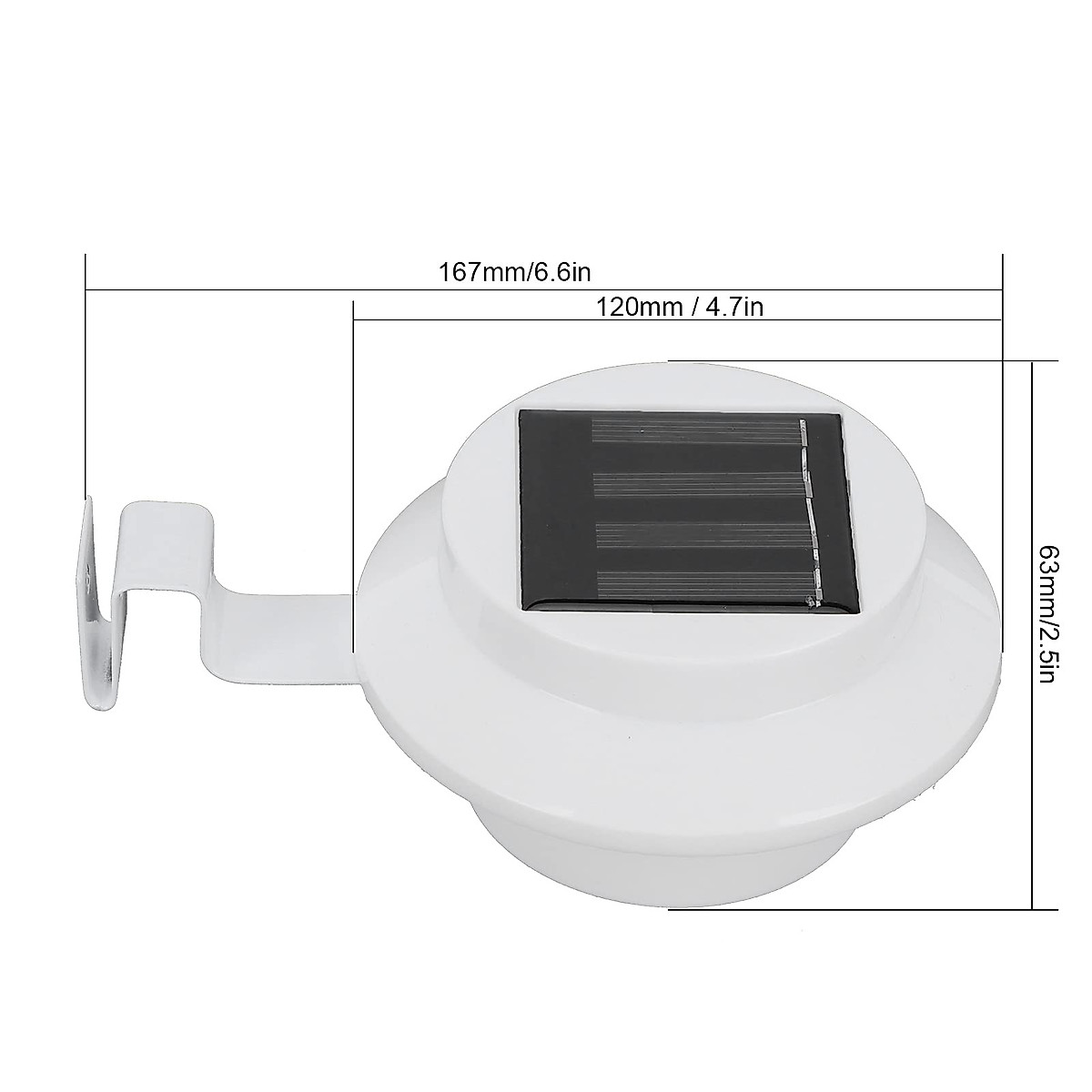Fdit 3LED Solar Power Eaves Light White Solar Outdoor Wall-Mounted Lighting Lamp for Home Garden