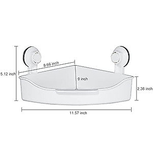 TooCust Shower Caddy with Vacuum Suction Cup, Shower Wall Caddy, Bathroom Caddy for Shower, Shower Suction Shelf,Shampoo Holder for Shower Wall, Bathroom Organizer, Shower Organization