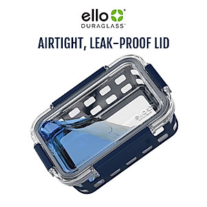 Ello DuraGlass Glass Food Storage Meal Prep Containers with Silicone Sleeve and Airtight Lids, 6 Piece 3 Pack, Mixed Berry