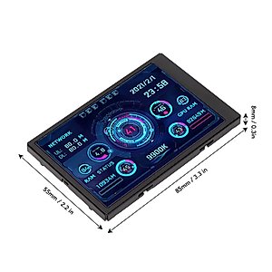 Computer Temp Monitor, 3.5in IPS USB Mini Screen PC Sensor Panel Display Temperature Monitor for AIDA64 PC CPU Data Monitor, Only Support for Windows System