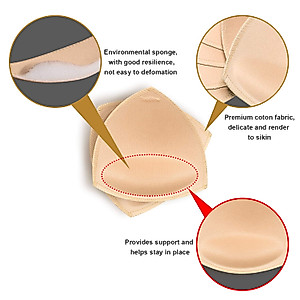 TopBine Removable Bra Pads Inserts Women's Comfy Sports Cups Bra Insert for BIkini Top Swimsuit (A/B)