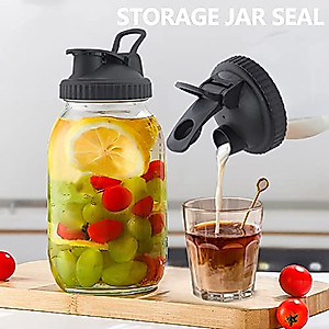 UineHiot Cold Brew Mason Jar Iced Coffee Maker, Durable Glass, Double stainless Steel Filter, Flip Cap Standard Lid - Premium Iced Coffee Maker, Cold Brew Pitcher & Tea Infuser 32 oz