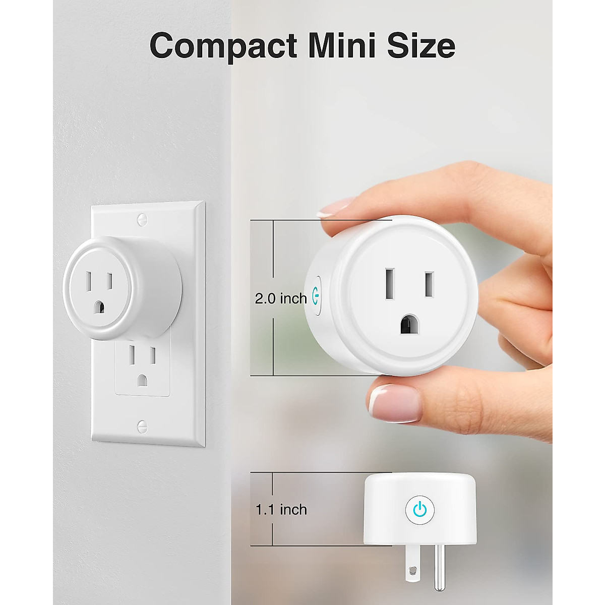 Mini Smart Plug, GHome Wi-Fi Outlet Works with Alexa and Google Home, Smart Sockets Remote Control with Surge Protector Timer Schedule Function,ETL FCC Certified,1 Pack