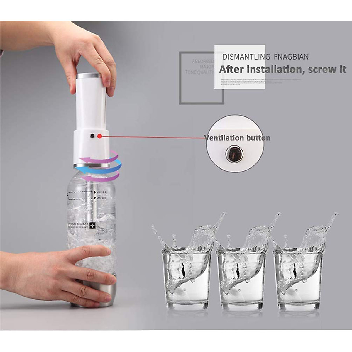 Portable Siphon Manual Bubble Water Sodas Machine Mini Carbonated Soft Drink Juice Soda Maker Spritzers for Home Bar Travel Use