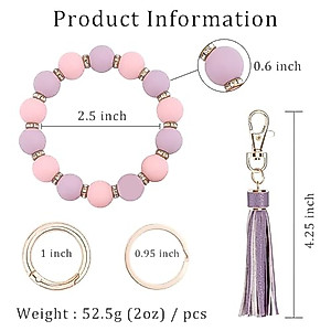 Cloud pie Keychain Wristlet for Women Girls, Silicone Car Key Rings with Zircon & Tassel Bangle Card Holder