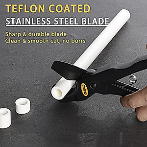 DOWELL PVC Pipe Cutter Spring Drive Pipe and Tube Cutter Cutting Tool Teflon Blade for Pex PVC PPR Plastic Pipe Outer-Dia upto 1-1/4inch 0-32mm HY040303