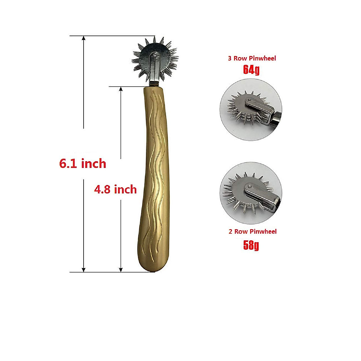 ueecool Wartenberg Pinwheel, German Pinwheel 2 and 3 Head Diagnostic Instruments Wheel Set of 2