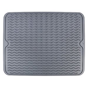Hemoton 1pc Silicone Draining Mat countertop Dish Silicone Utensils Kitchen mat Silicone trivets Drain mat pad Silicone Drying mat Kitchen Dish Drying Mat Ripple Dish mat