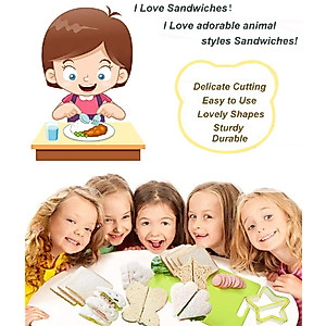 Sandwich Bread Cutters Shapes Set for Kids Vegetables Fruits Cheese Shapes Mold Supplies Crust Lunchbox and Bento Box