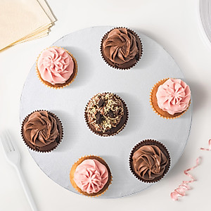 Spec101 Round Cake Drums, 10 Inch - 12pk White Cake Drum Boards with 1/2-Inch Thick Wrapped-Edges