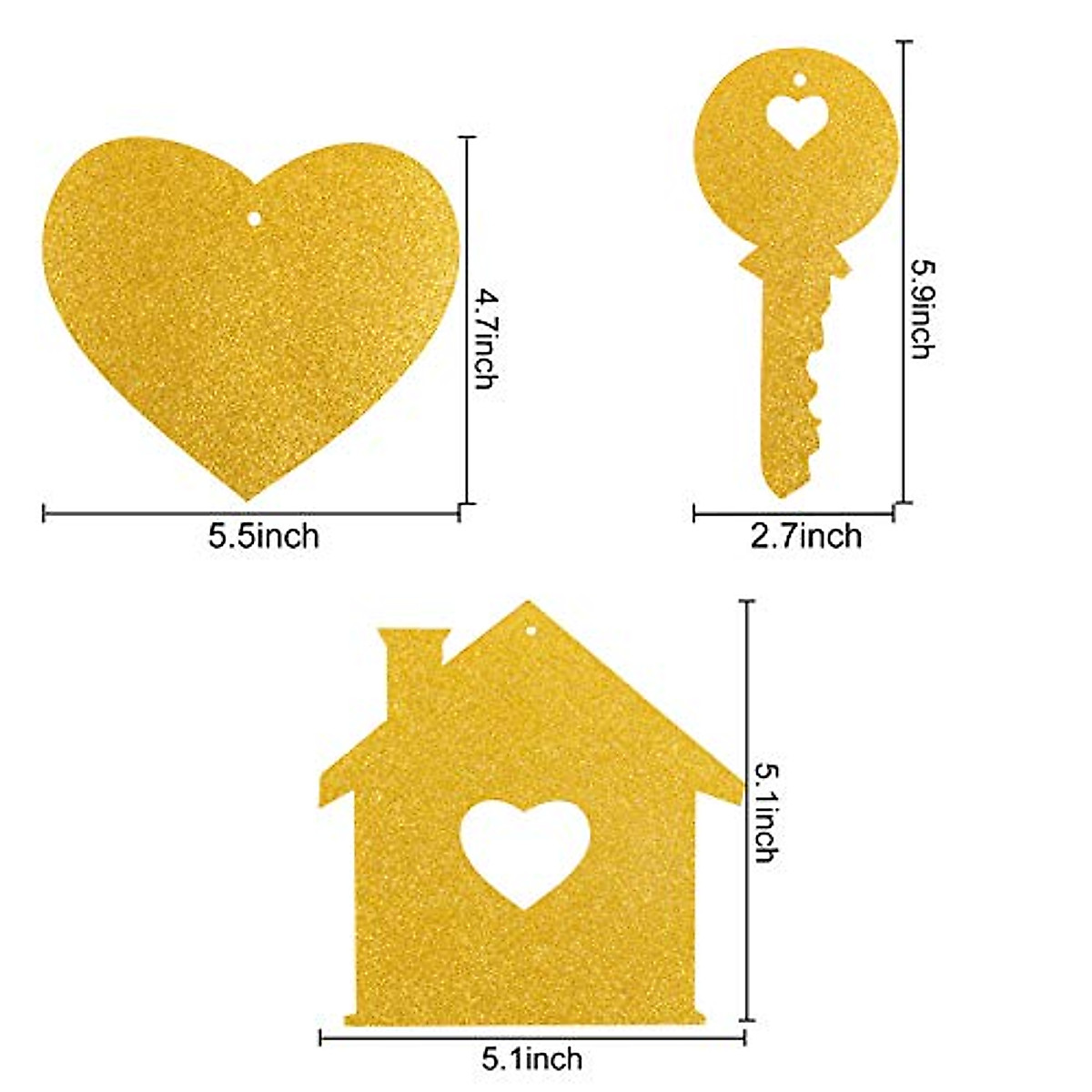 Luxiocio Housewarming Party Hanging Swirls Decorations, 24pcs New Home Party Hanging Swirl Supplies, Glitter Gold House Warming Party Sign Decor