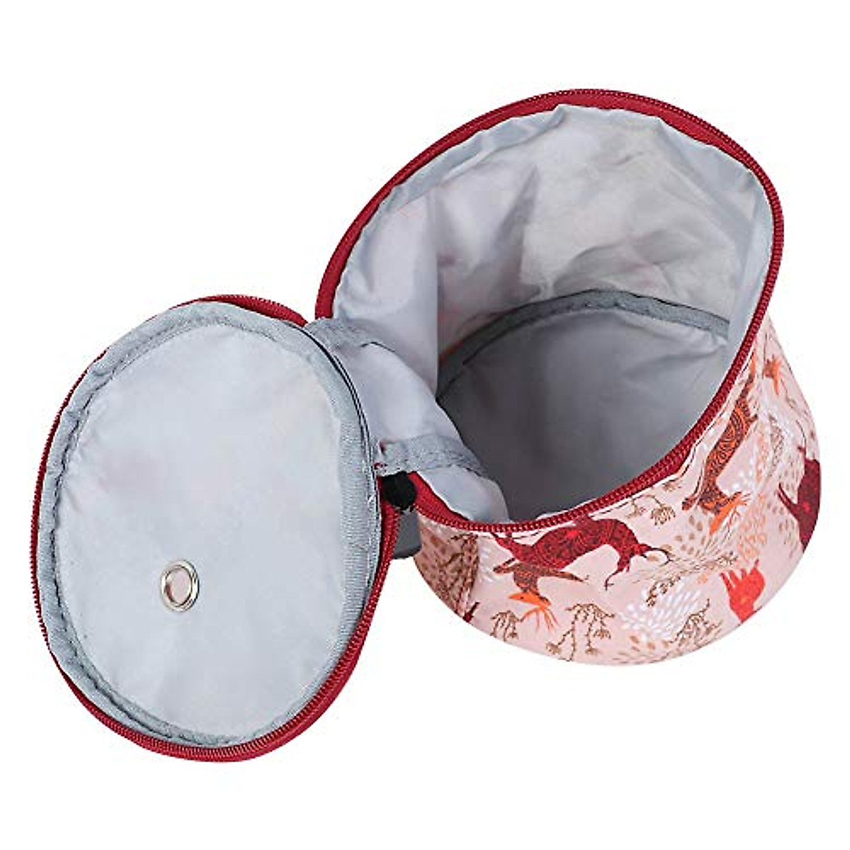 Knitting Storage Bag, Knitting Organizer Bag Yarn Bag with Large Craft Supplies Bag for Storing Knitting Crochet Needles Accessories(Small Barrel)