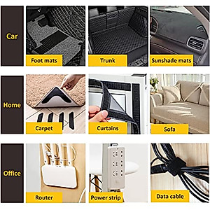 Hook and Loop Tape with Adhesive, Large Hook and Loop Sheets (4inch), Heavy Duty Industrial Strength Interlocking Tape for Office and Home (3.28ft Long)