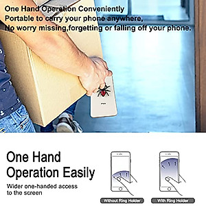 Aircawin 2pcs Spider Cell Phone Ring Holder Stand, Cute Phone Finger Holder Stand Cool Animal Phone Grip Kickstand with 4pcs Ring Holder Hanging Hook for All Smartphone,Tablets(Purple+Red)