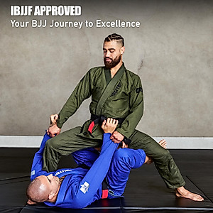 Elite Sports Bjj Gi for Men - Brazilian Jiu Jitsu Gi - Preshrunk sweat wicking Fabric - Machine washable - Free white Belt