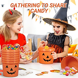 ASEVAT 4-Pack Christmas Candy Buckets, Large Christmas Candy Buckets, Christmas Buckets, Christmas Buckets for Trick or Treat in Bulk for Home, Kids, Bars, and Schools. (Orange, 100oz)