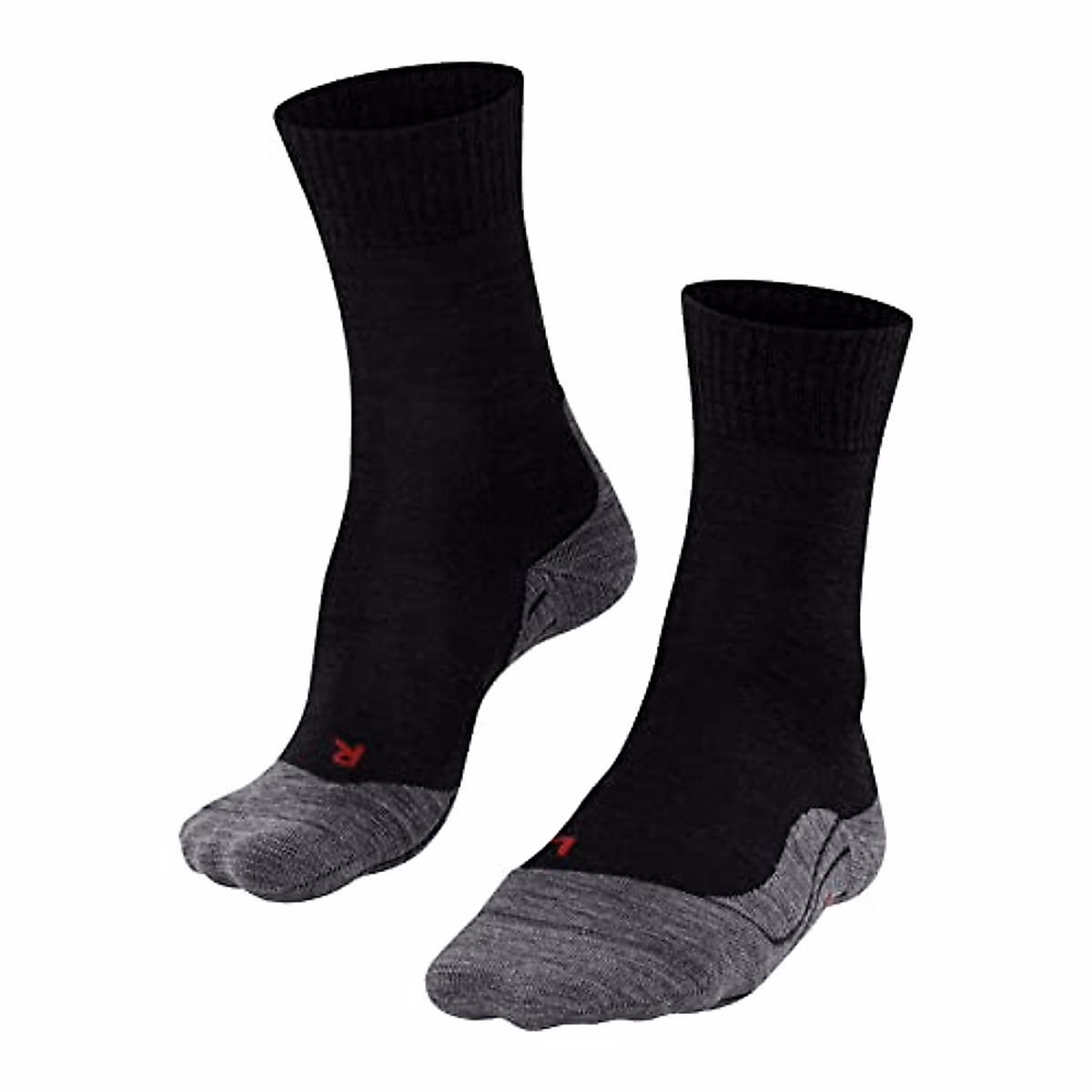 FALKE Men's TK5 Wander Hiking Socks, Crew Length, Light Padding, Athletic Sock, Breathable Quick Dry, Merino Wool, Black (Black-Mix 3010), 12.5-13.5, 1 Pair