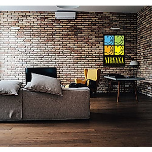 Nirvana - Music Poster (4 Colored Smileys - Logos) (Size: 24" x 36")