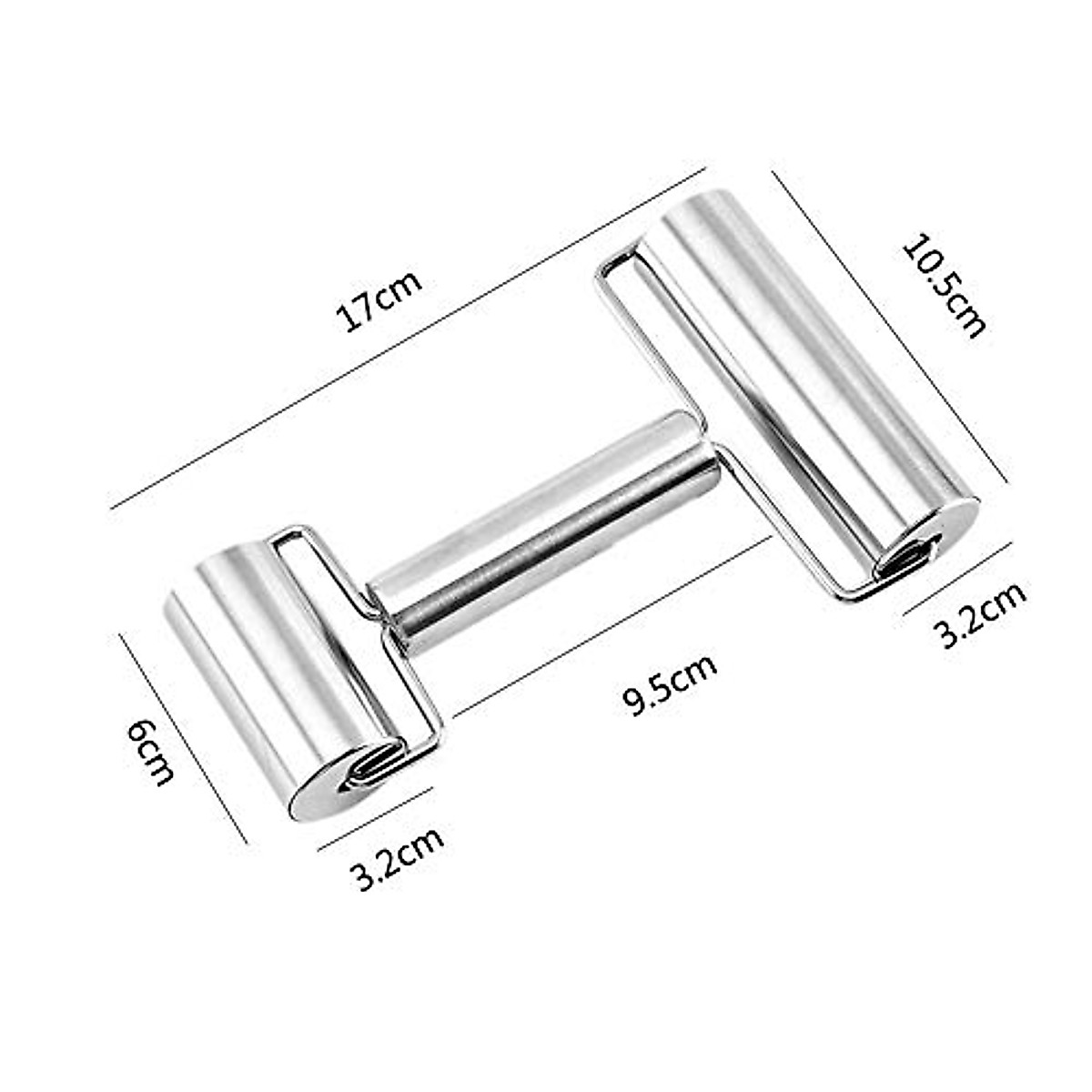 Mazaashop Pastry Pizza Roller Smooth Non Stick Stainless Steel Rolling Pin for Home Baking Cooking