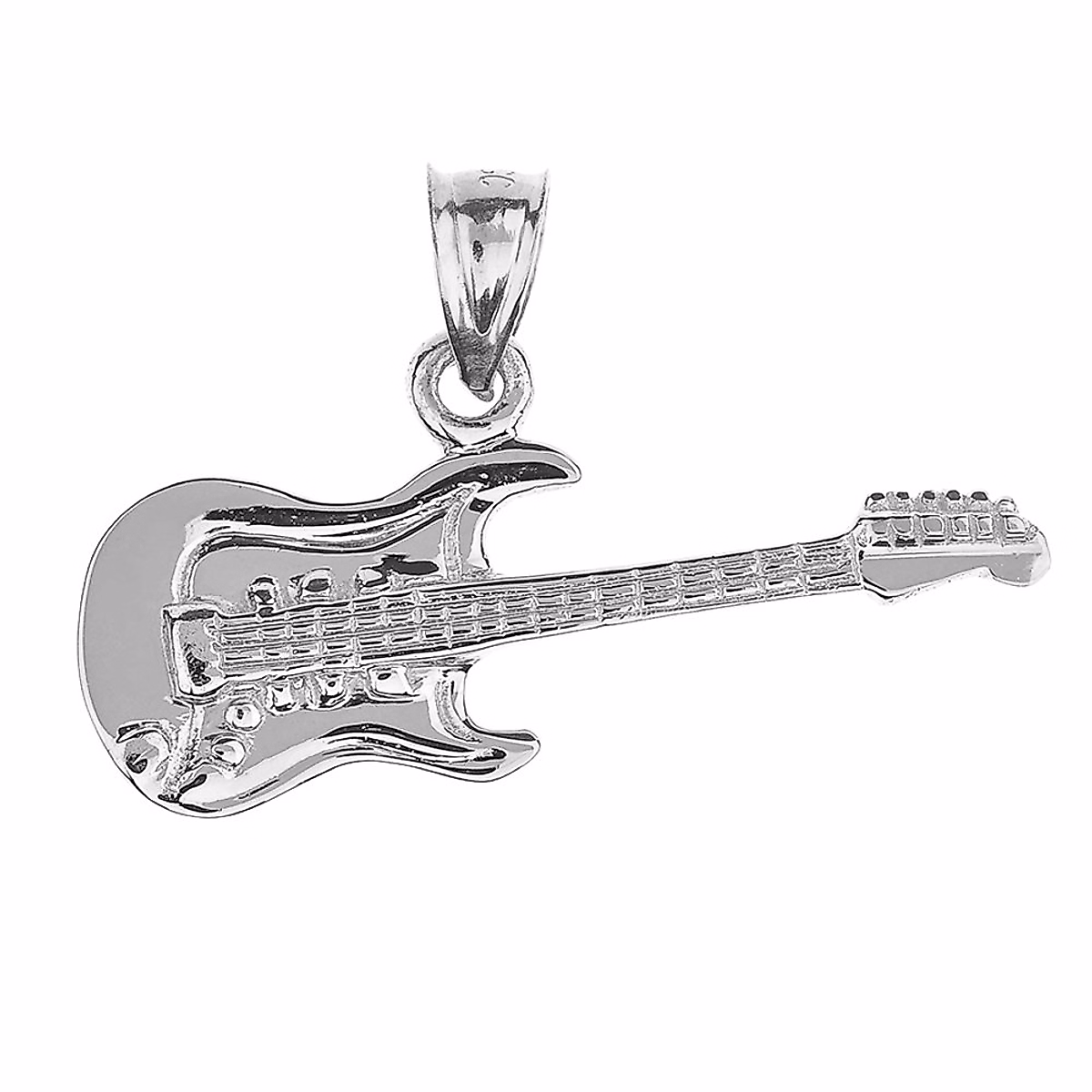 925 Sterling Silver Music Charm Electric Guitar Pendant