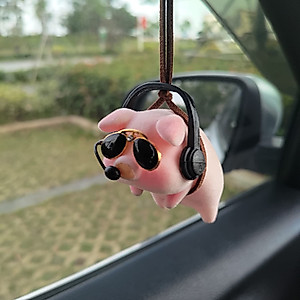 Car Rear View Mirror Pendant Lucky Piggy Hanging Ornament Auto Interior Decoration , Office Home Gardening Hanging (Pilot)