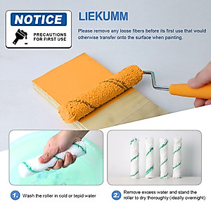 LIEKUMM Microfiber Paint Roller 6 Inch, High Density Microfiber Roller Covers Refills, House Painting Supplies, Suitable for House Painting DIY Craft Wall Repair, Pack of 20