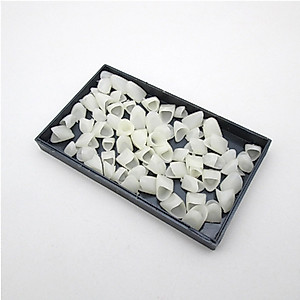 Temporary Fake Tooth Cap Crown,140 Pieces Front Teeth with Thermal Beads Cap Filler for Teaching or DIY