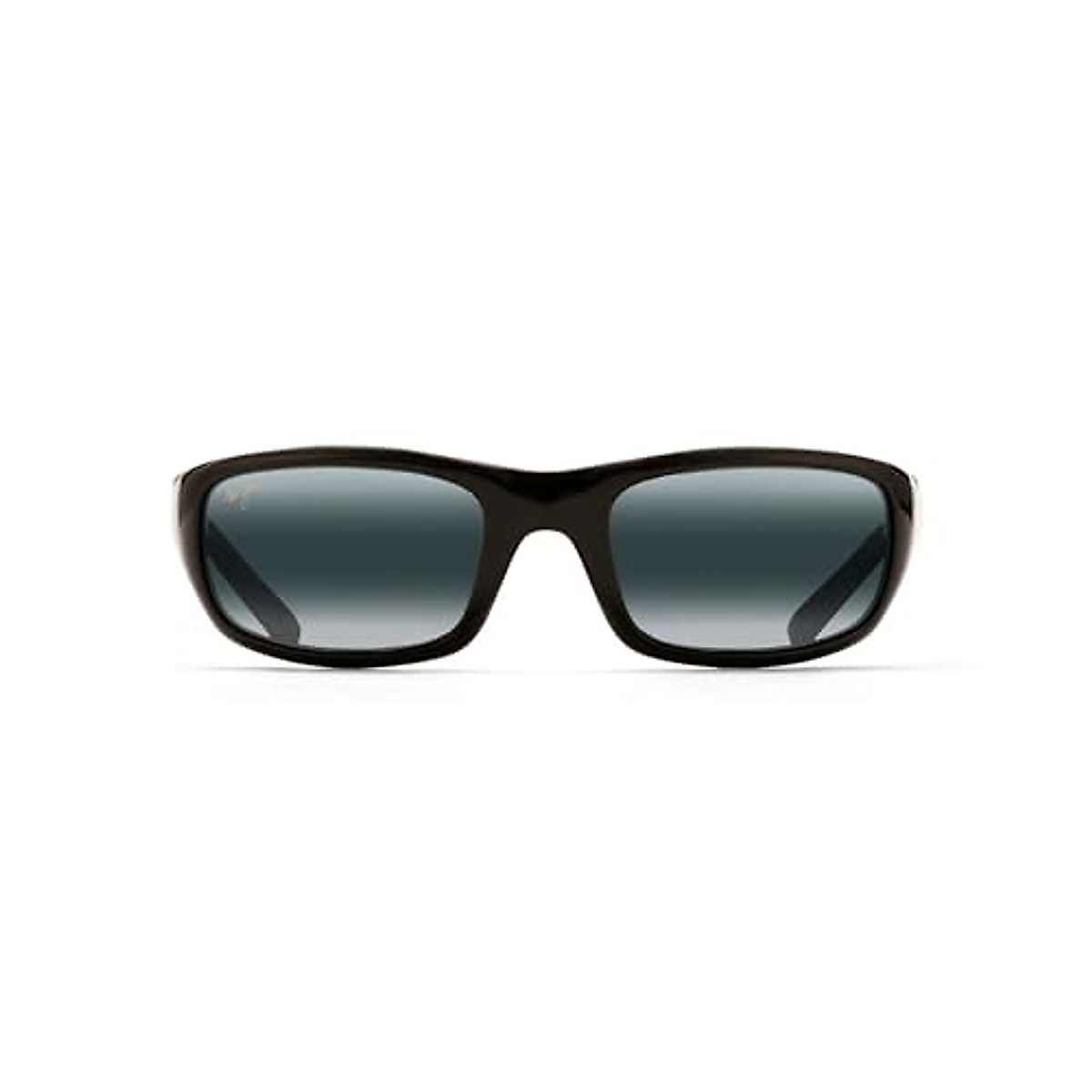 Maui Jim Men's and Women's Stingray Polarized Wrap Sunglasses, Gloss Black/Neutral Grey, Small