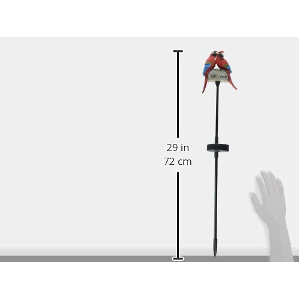 Solar Wholesale 1044 Parrots Welcome Solar Light, Garden/Yard Decor Stake White LED Landscape Light