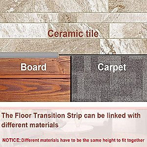 Floor Transition Strip Rubber Threshold Strip Floor Cover Strips Self Adhesive Vinyl Floor Flat Divider Strip Carpet to Tile Transition Strip Carpet Trim (3.28Feet, Brown)