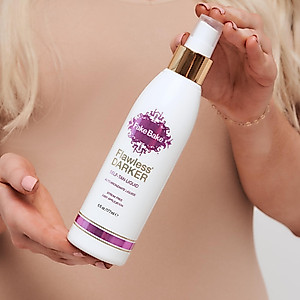 Fake Bake Flawless Darker Self-Tanning Liquid Streak-Free, Long-Lasting Natural Glow For All Skin Tones - Sunless Tanner Includes Professional Mitt For Easy Application, Black Coconut Scent - 6 oz