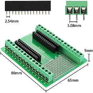 KeeYees 2pcs Expansion PCB Board with Screw Terminal Block Pin Header for ESP8266 for NodeMCU Development Board