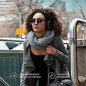 NCREDIBLE AX1 Bluetooth Wireless Headphones, Enhanced APT-X Audio, Tuned by Nick Cannon, Foldable Headset, Adjustable Padded Headband, Soft Ear Cushions, Built-in Mic, Ear Cup Controls (Gunmetal)