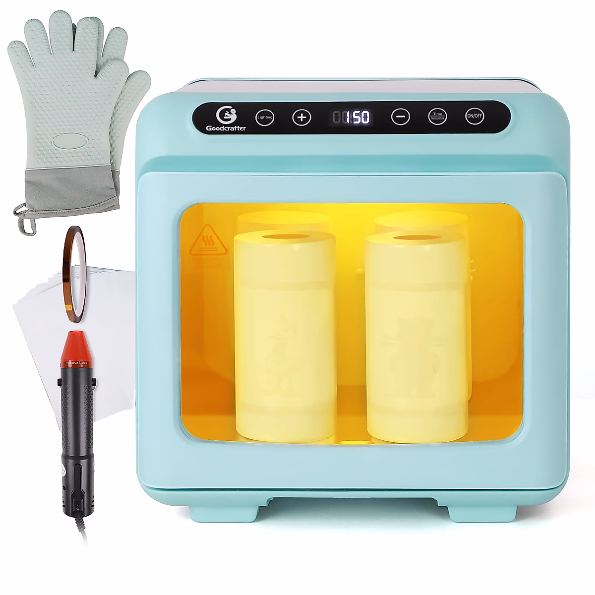 Goodcrafter Sublimation Oven Machine 110V Convection Oven for Sublimation Blanks Mugs Tumblers Cups Water Bottles Bulk Printing with Mini Heat Gun,Heat Shrink Bag,Heat Resistant Tape,Glove.