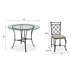 Dorel Living Jersey 5-Piece Dinette, Black/Beige