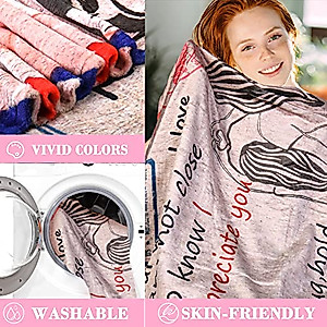 Inneroam Gifts for Mom, Mothers Birthday Gifts Blanket 50 * 60 inch Basket for Mom Self Care Women Gift Box to My Mom from Daughter Son Includes Bracelets Eye Mask Makeup Bag Mirror Jewelry Plate