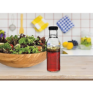 Kolder Salad Dressing Mixer Bottle for Light Recipes, Glass, 13-Ounce, Made in the USA, white