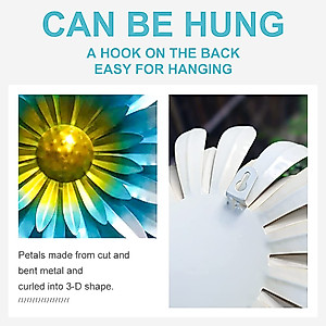 YURRUON Metal Flowers Wall Décor Wall Art Decorations Metal Flower Wall Sculpture Hanging for Home Bedroom Living Room Bathroom Patio (Purple)