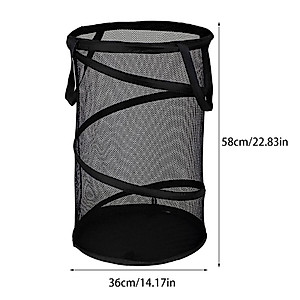 Bagmrteho Mesh Laundry Hamper,Mesh Pop up Laundry Hamper,Collapsible Laundry Hamper with Lid,Pop up Laundry Basket for Bathroom, Kids Room, College Dorm, Travel, Storage Organizer
