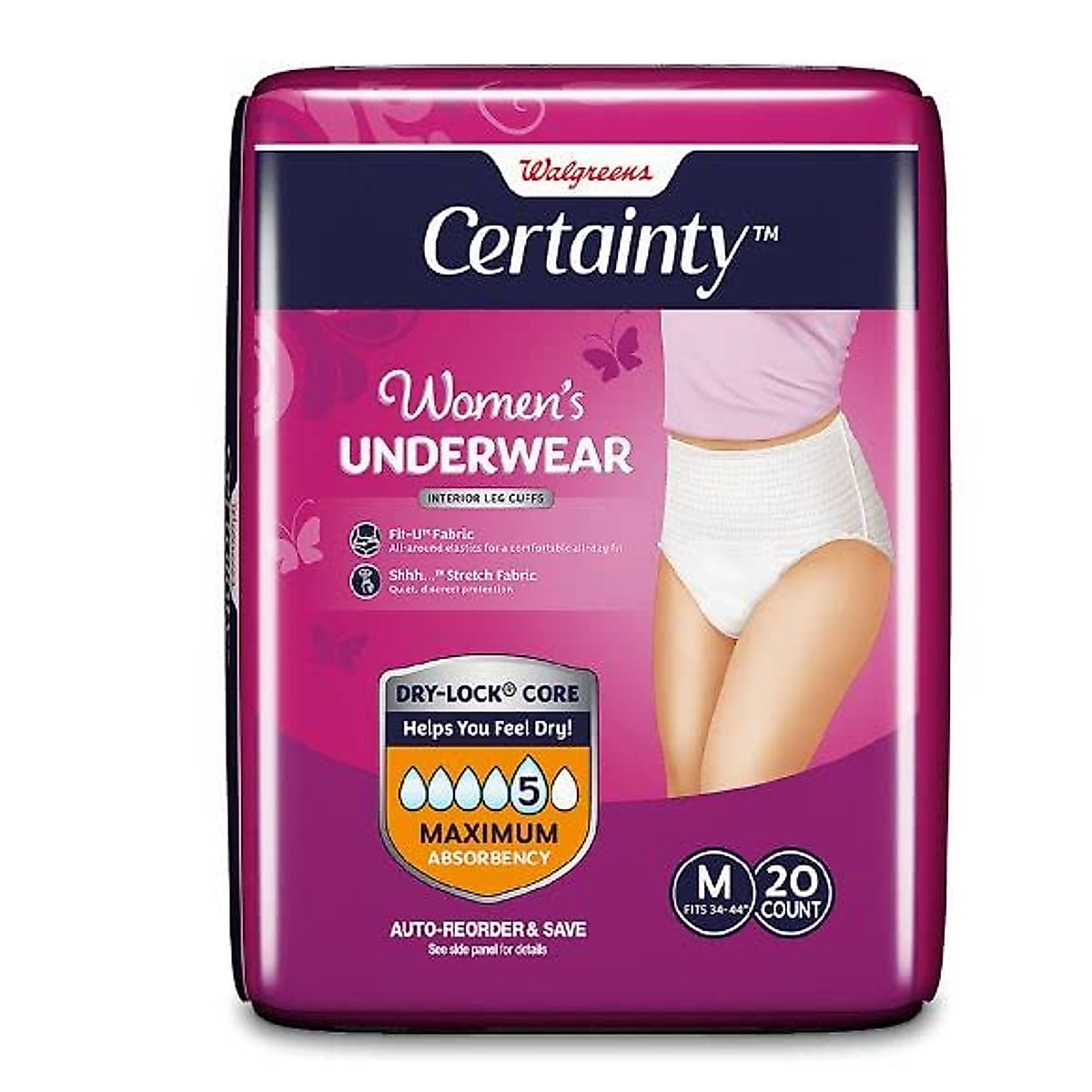 Walgreens Certainty Women's Underwear, Maximum Absorbency Medium 20.0ea